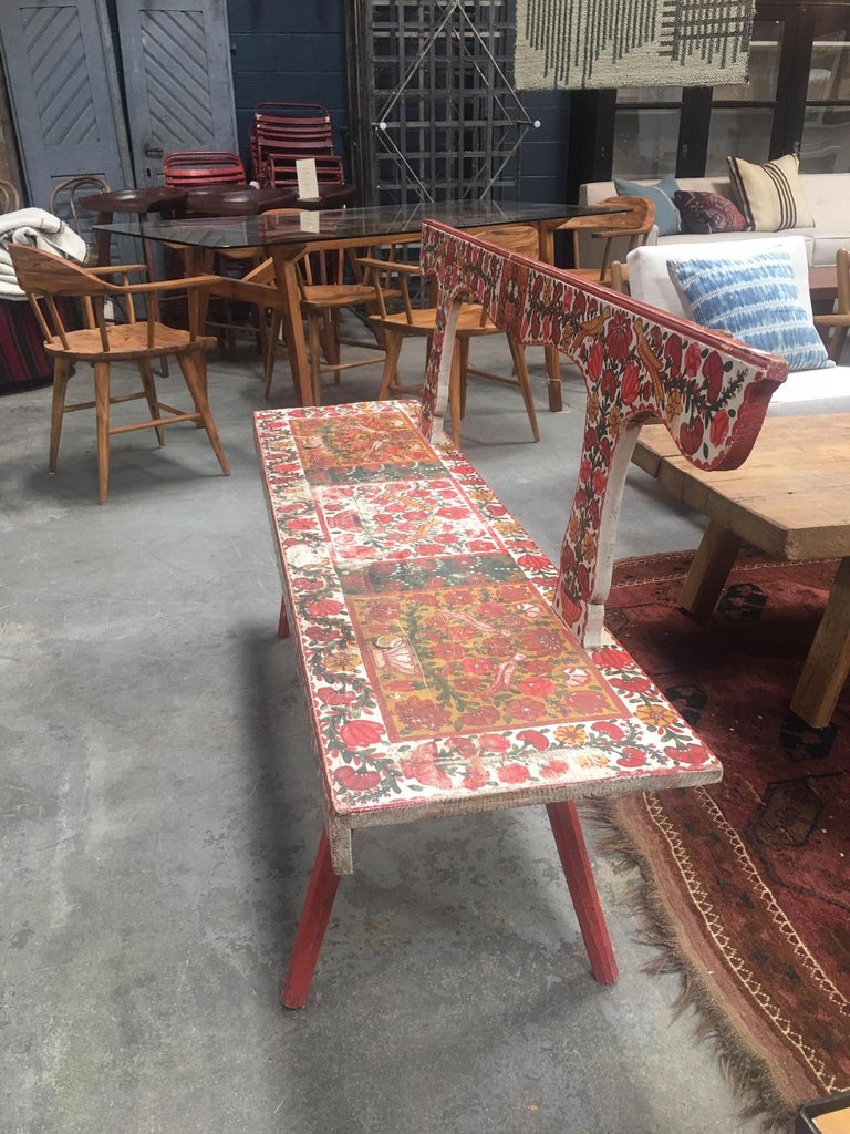 Hand Painted European Bench For Sale at 1stDibs