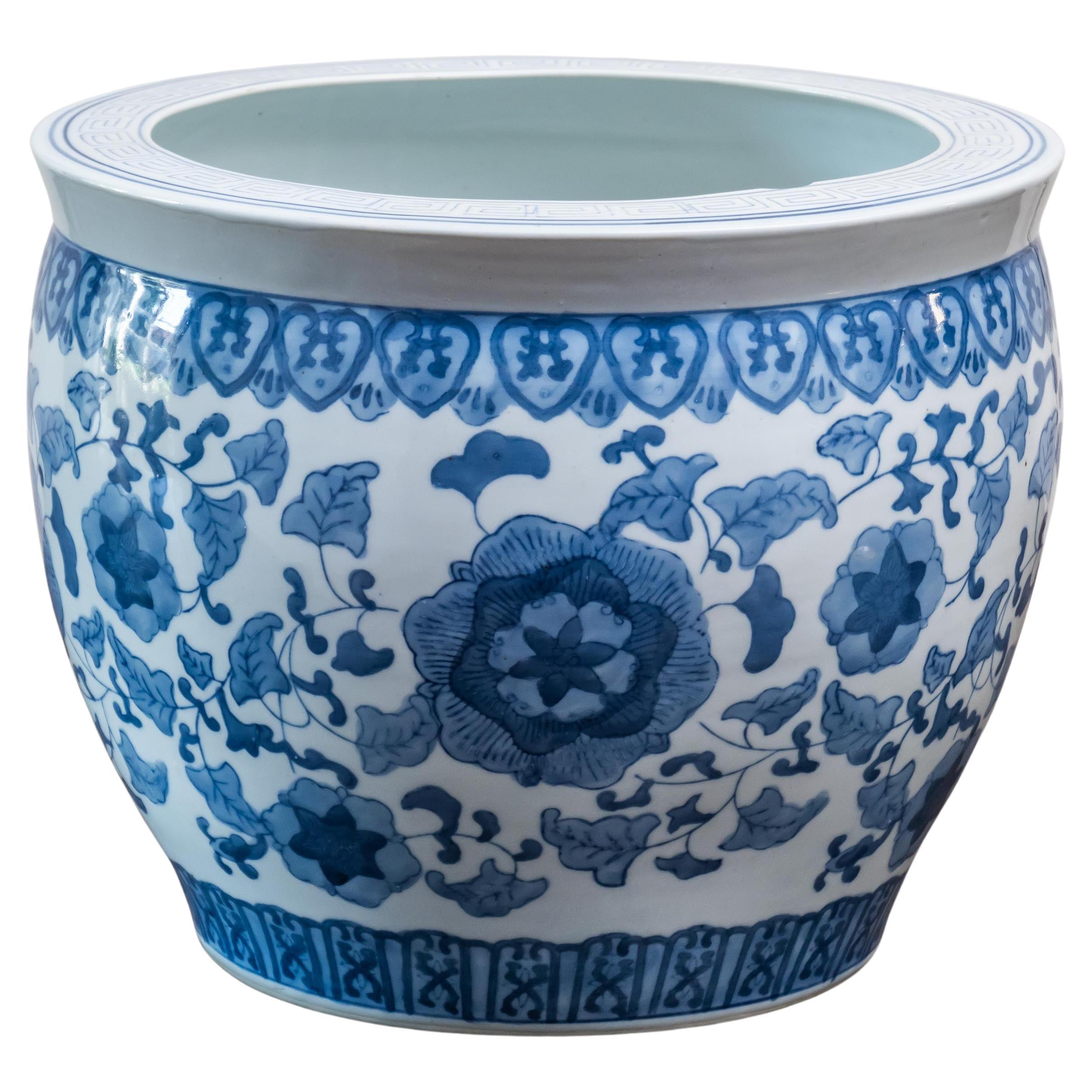 Hand painted flower pot, 30 cm For Sale at 1stDibs