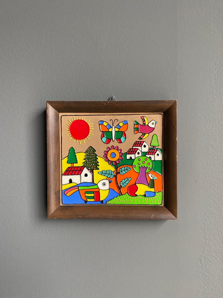 Hand Painted Folk Art, La Palma Salvador For Sale at 1stDibs