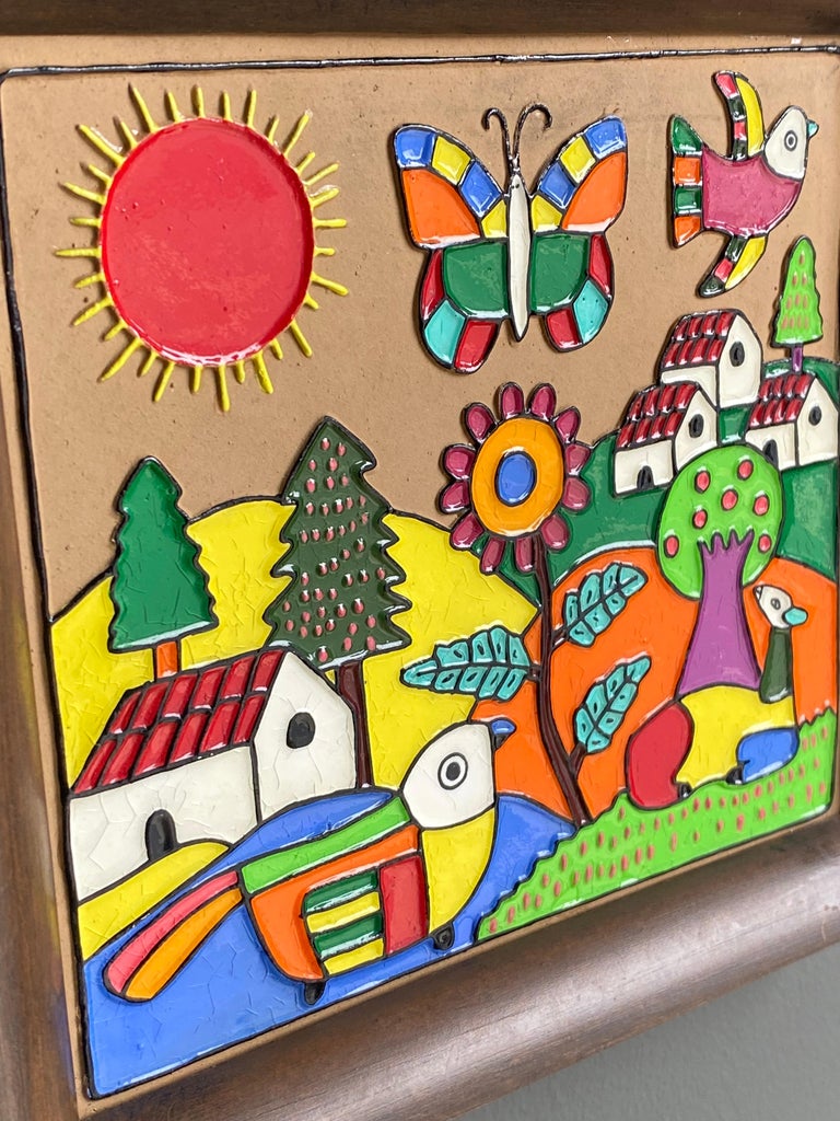 Hand Painted Folk Art, La Palma Salvador For Sale at 1stDibs