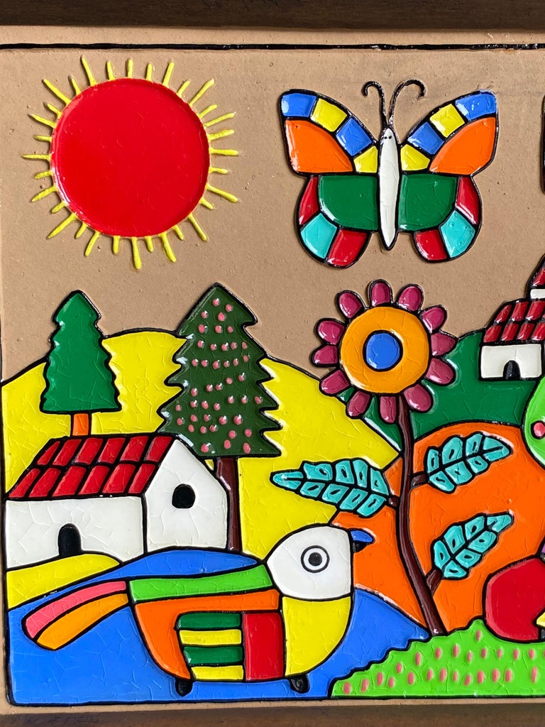 Hand Painted Folk Art, La Palma Salvador For Sale at 1stDibs