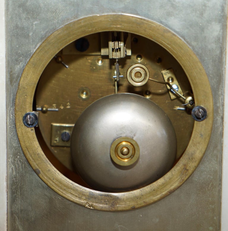 Hand Painted and Gold Gilt French circa 1850 Victorian Alabaster Mantle ...