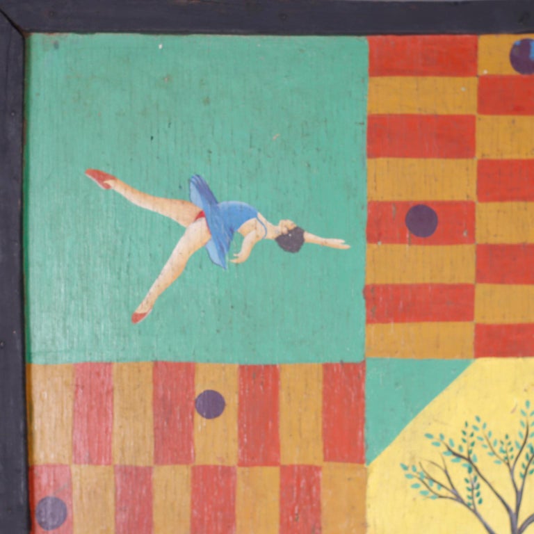 Hand Painted Haitian Game Board For Sale at 1stDibs | haitian board ...