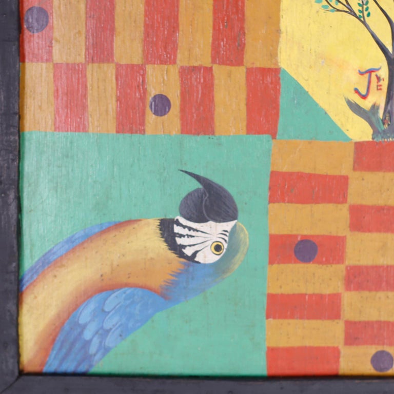Hand Painted Haitian Game Board For Sale at 1stDibs | haitian board ...