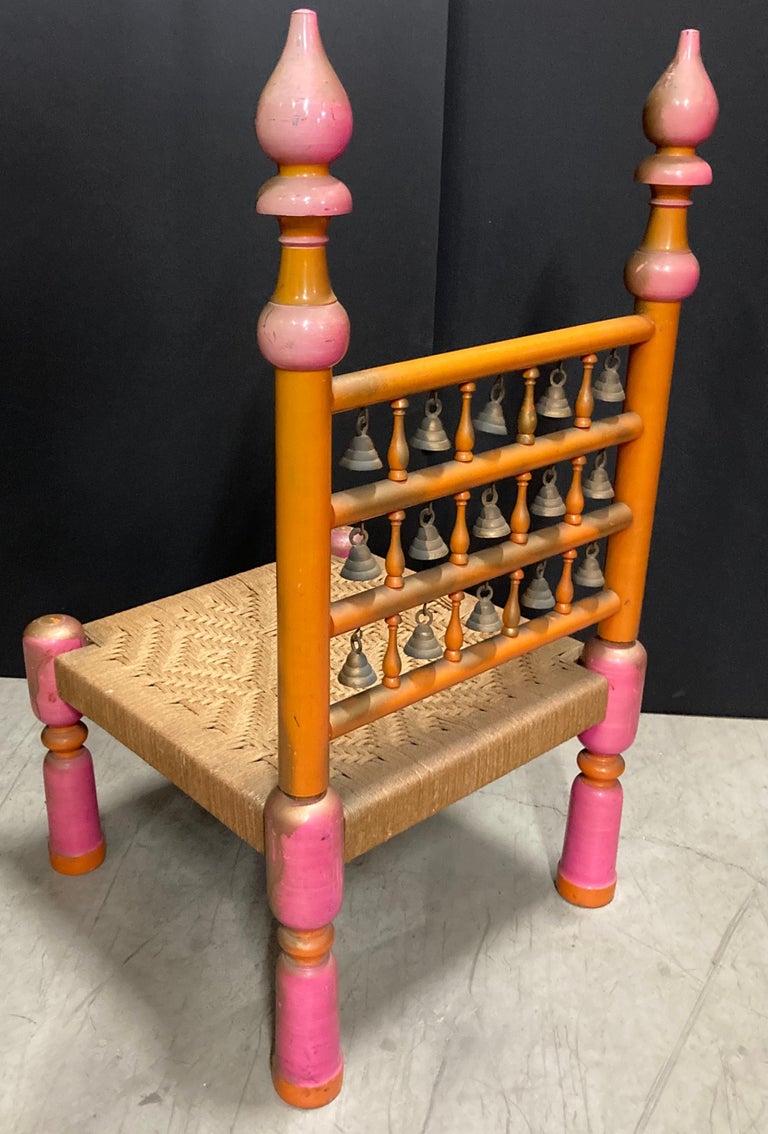 Hand Painted Indian Rajasthani Side Chair at 1stDibs