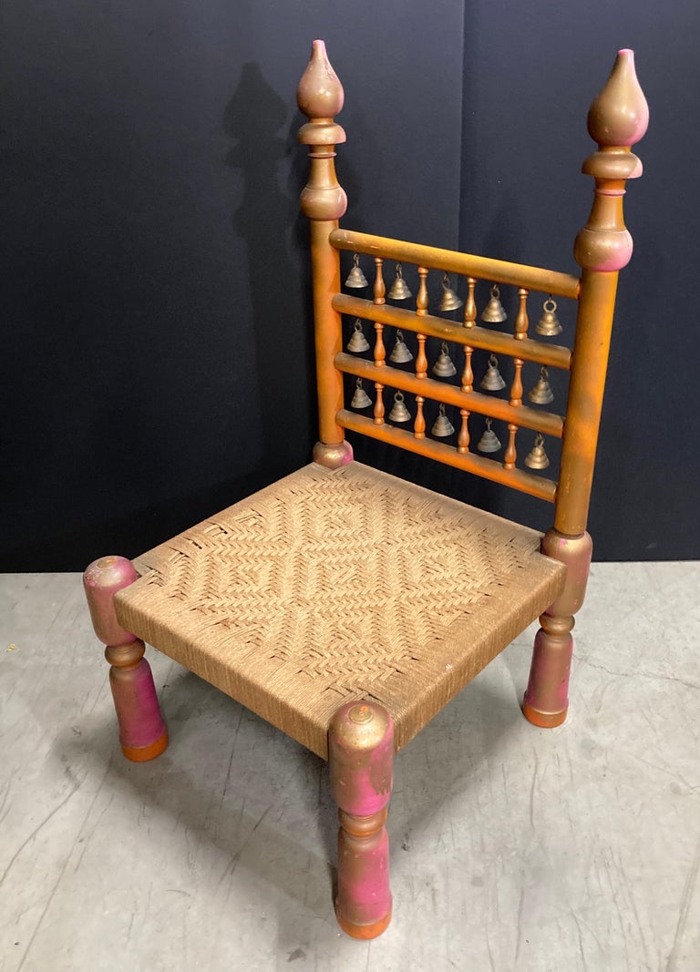 Hand Painted Indian Rajasthani Side Chair at 1stDibs