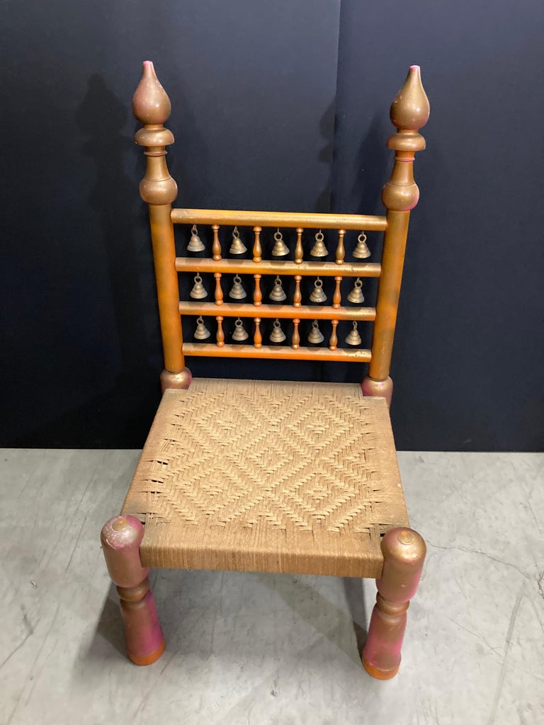 Hand Painted Indian Rajasthani Side Chair at 1stDibs