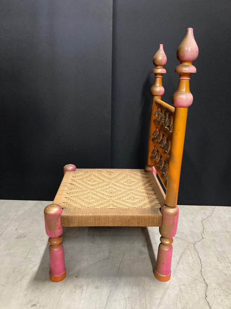 Hand Painted Indian Rajasthani Side Chair at 1stDibs