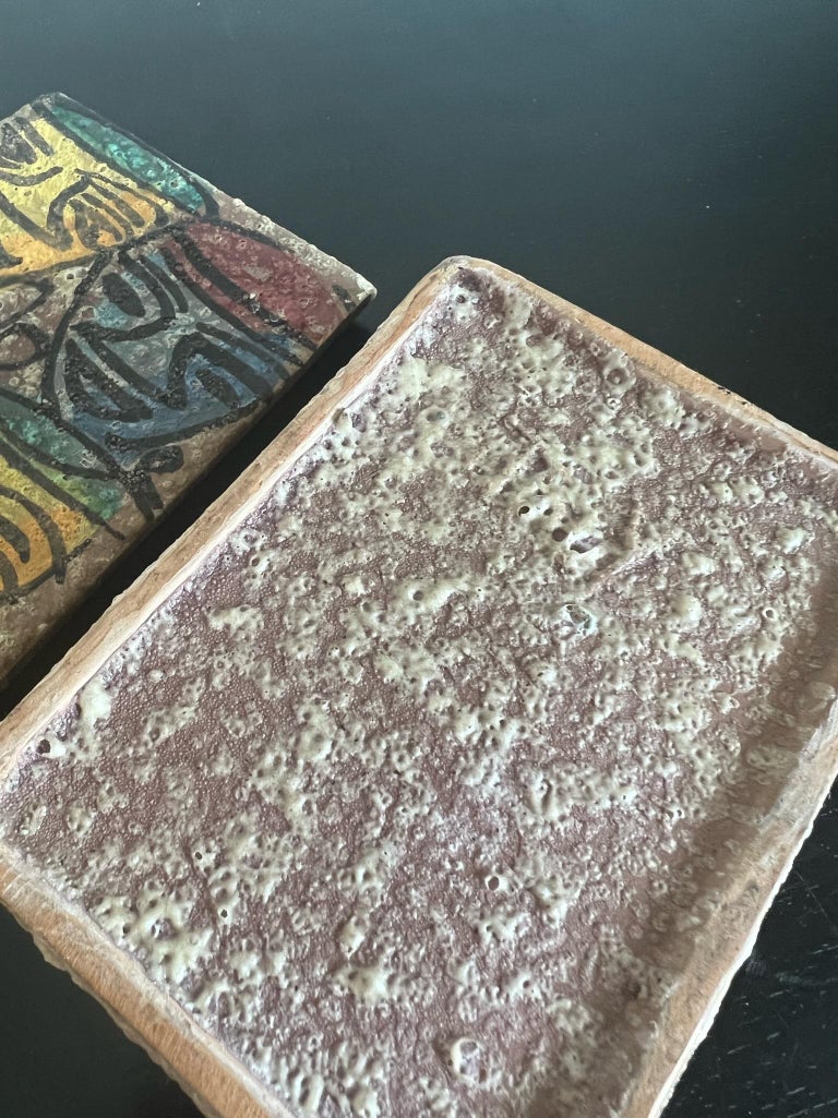 Hand Painted Italian Lava Glazed Ceramic Box For Sale at 1stDibs
