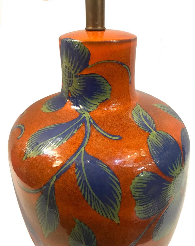 Hand Painted Italian Table Lamp For Sale at 1stDibs