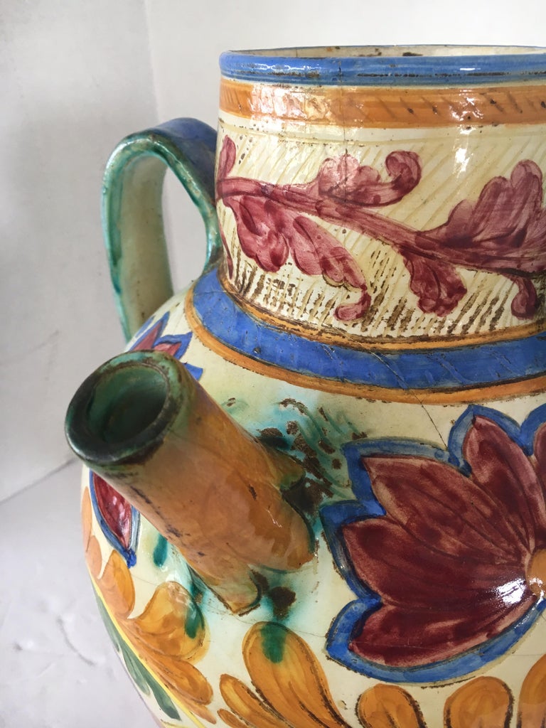 Hand Painted Large Italian Water Jug Made in Italy Signed For Sale at ...