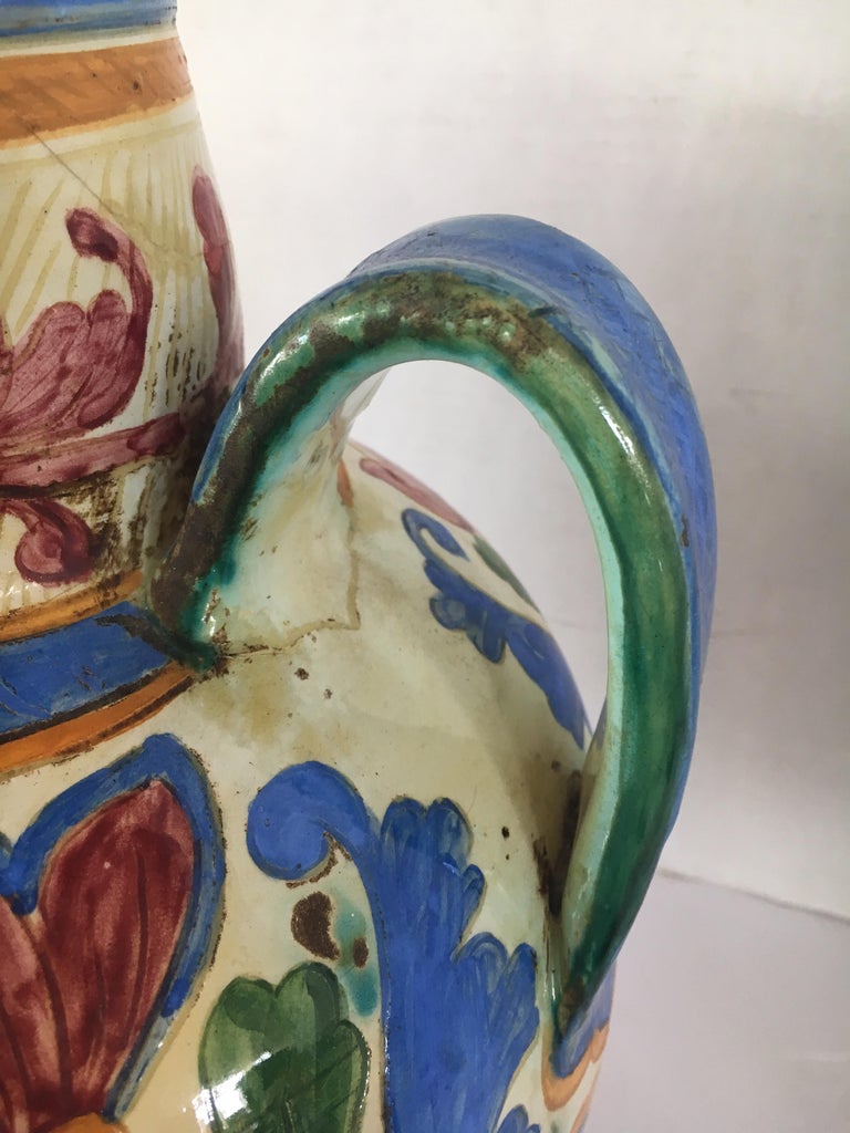 Hand Painted Large Italian Water Jug Made in Italy Signed For Sale at ...