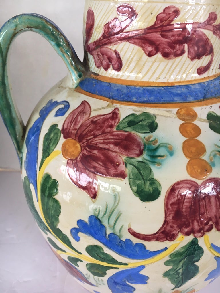 Hand Painted Large Italian Water Jug Made in Italy Signed For Sale at ...