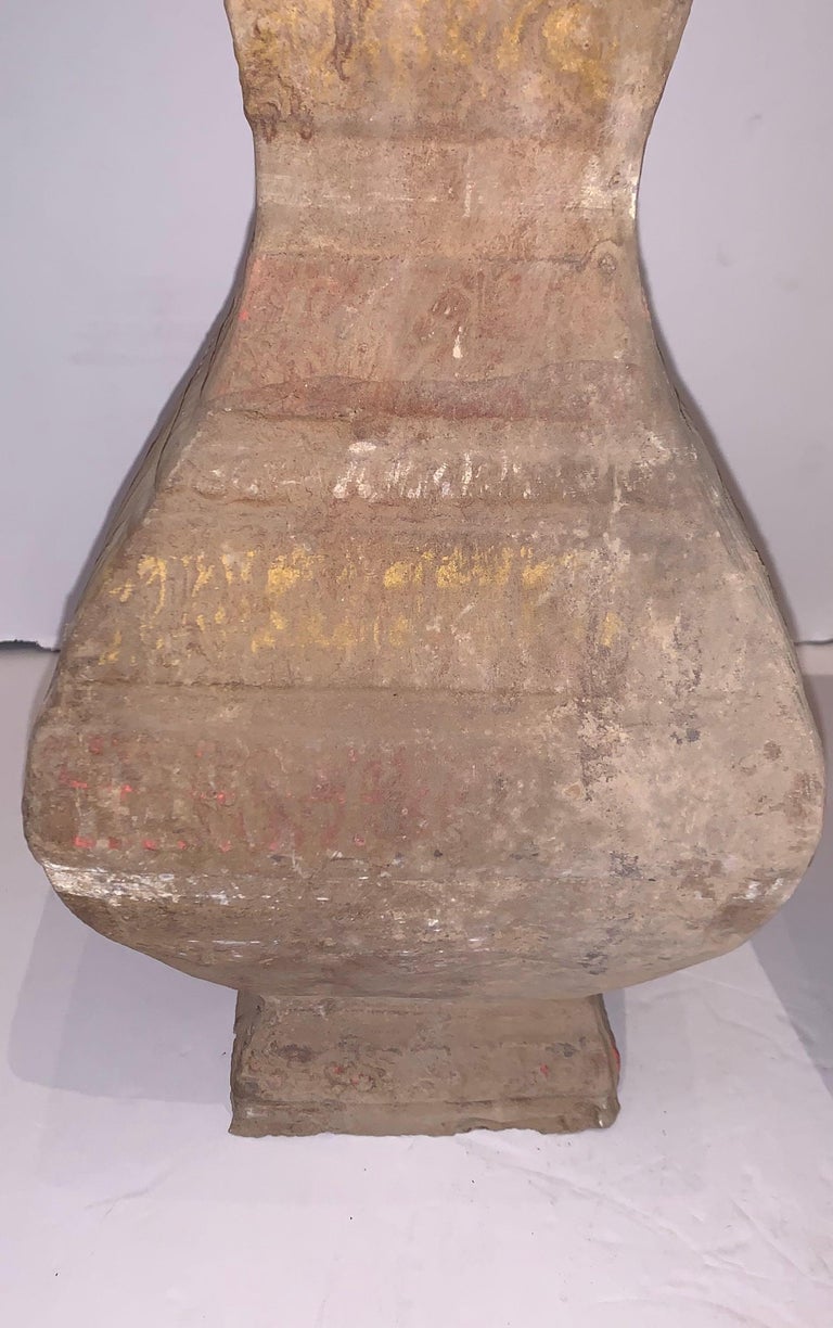 Hand Painted Lidded Weathered Vase, China, Contemporary For Sale at 1stDibs