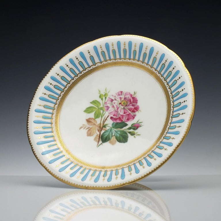 Hand Painted Minton Botanical Dessert Service, circa 1880 at 1stDibs