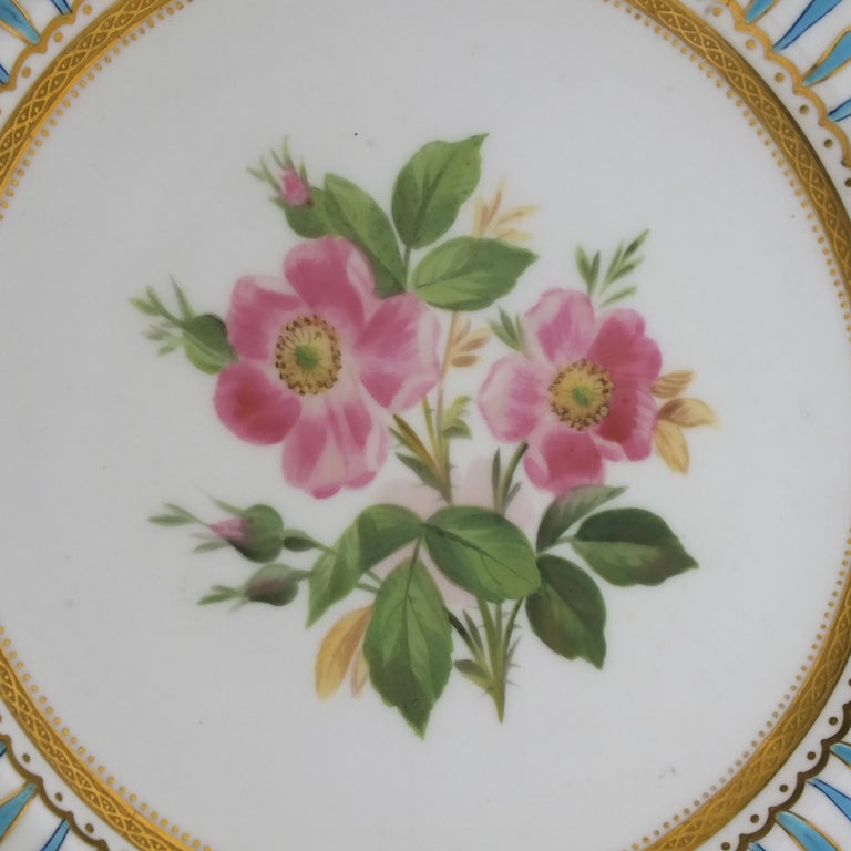 Hand Painted Minton Botanical Dessert Service, circa 1880 at 1stDibs