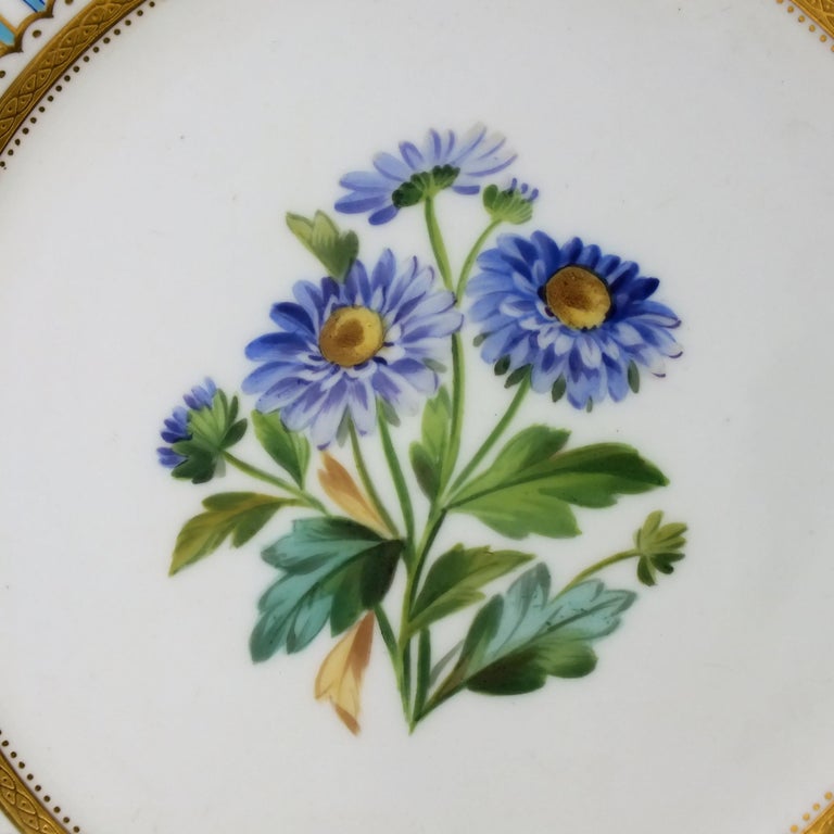 Hand Painted Minton Botanical Dessert Service, circa 1880 at 1stDibs