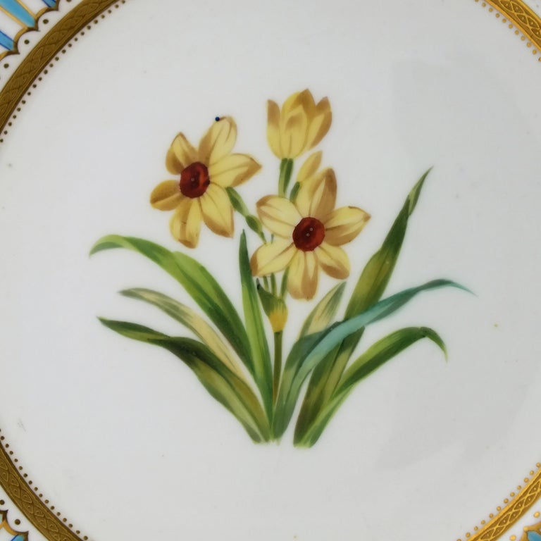 Hand Painted Minton Botanical Dessert Service, circa 1880 at 1stDibs