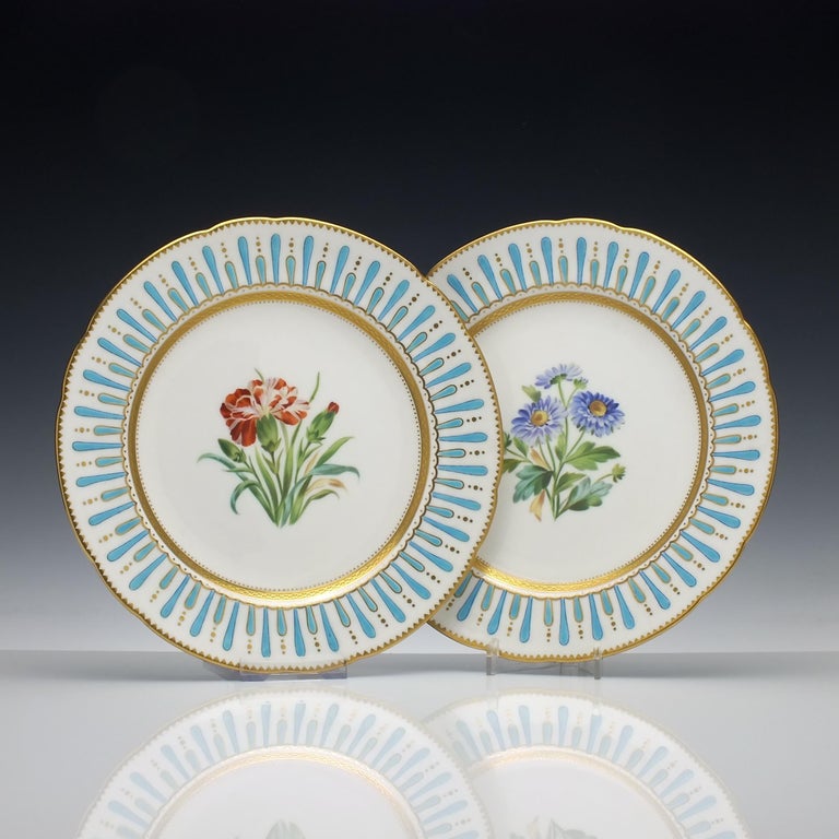Hand Painted Minton Botanical Dessert Service, circa 1880 at 1stDibs