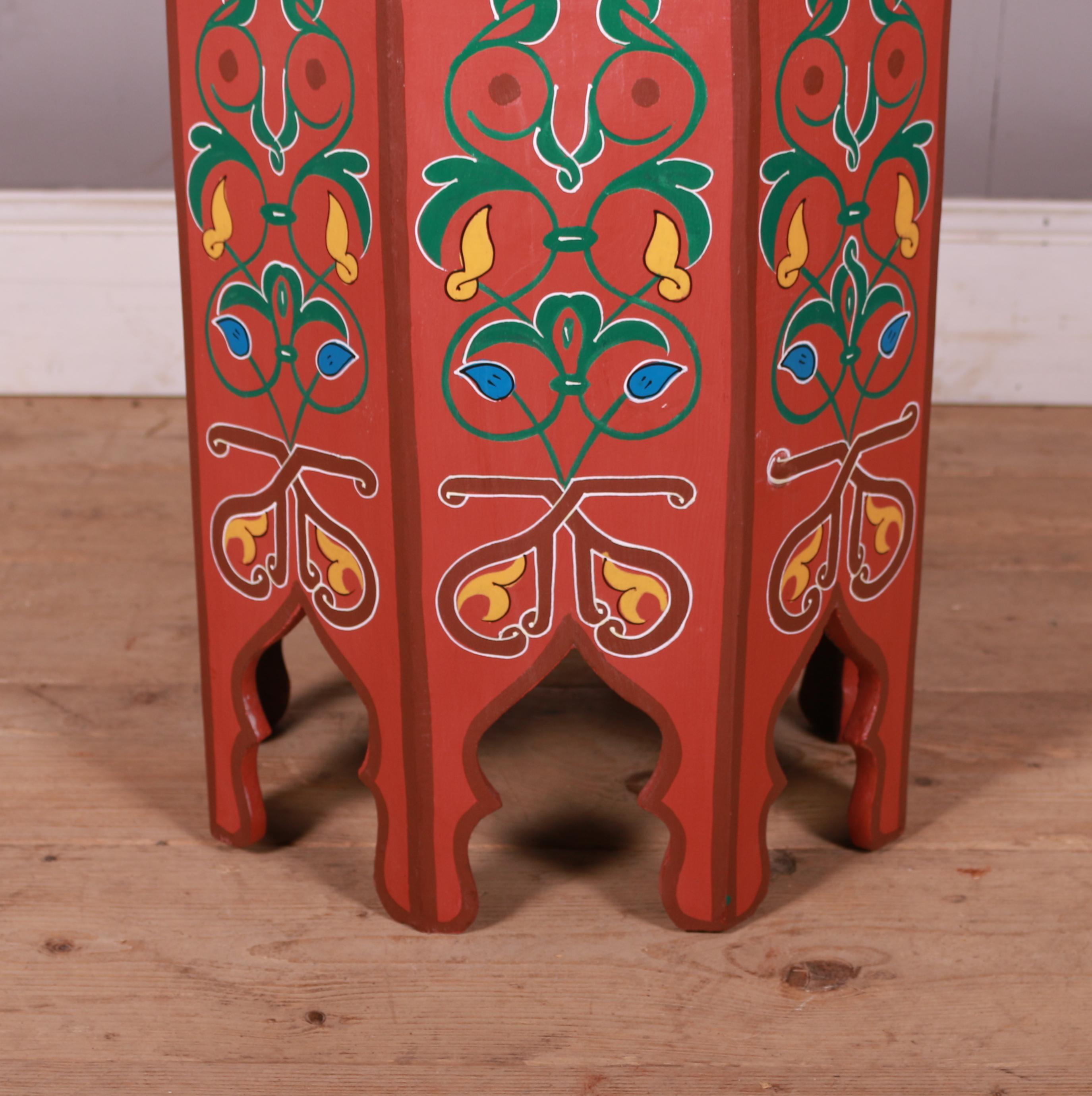 Hand-Painted Moroccan Moorish Style Side Table For Sale at 1stDibs