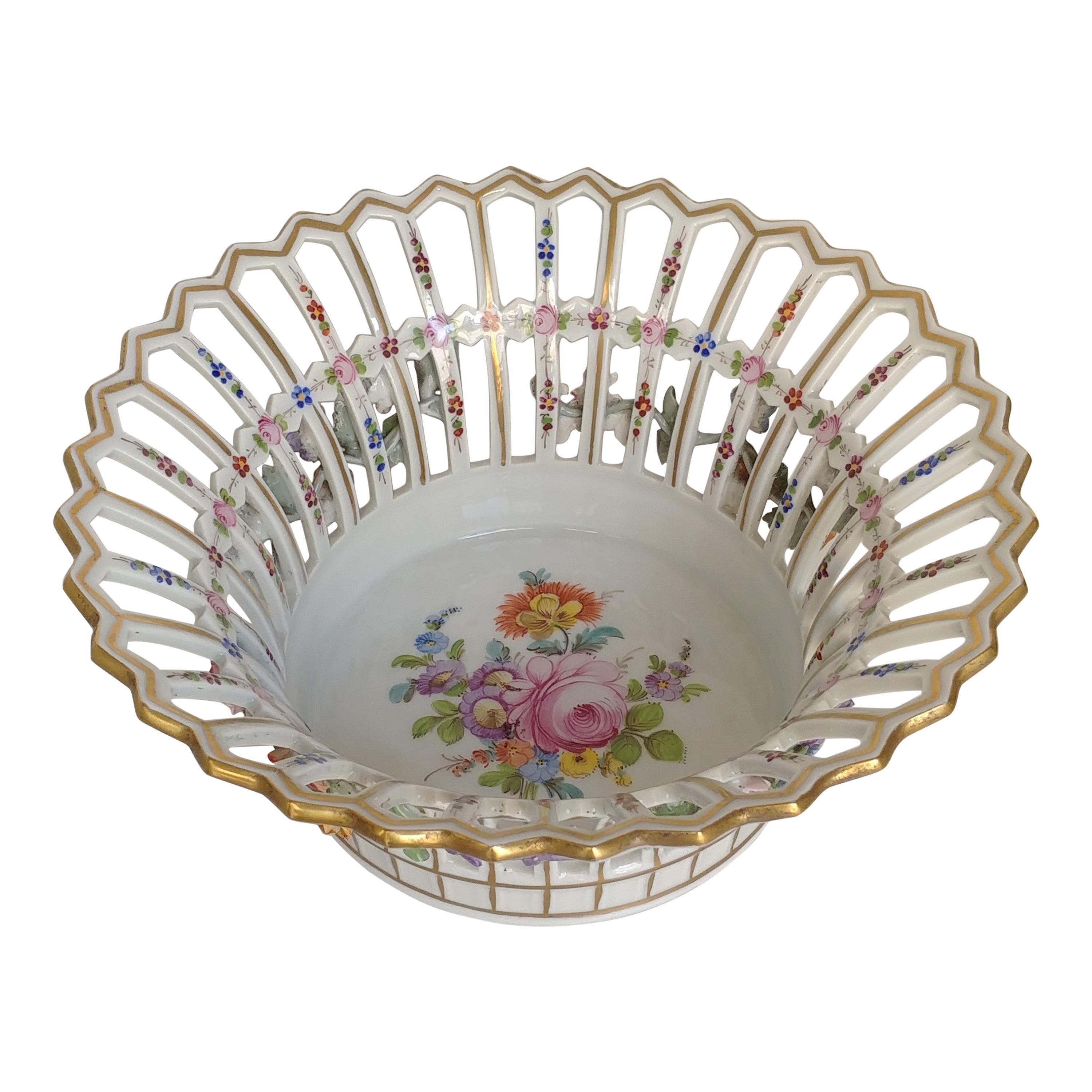 Hand Painted Original Dresden Basket from the 20th Century For Sale at ...