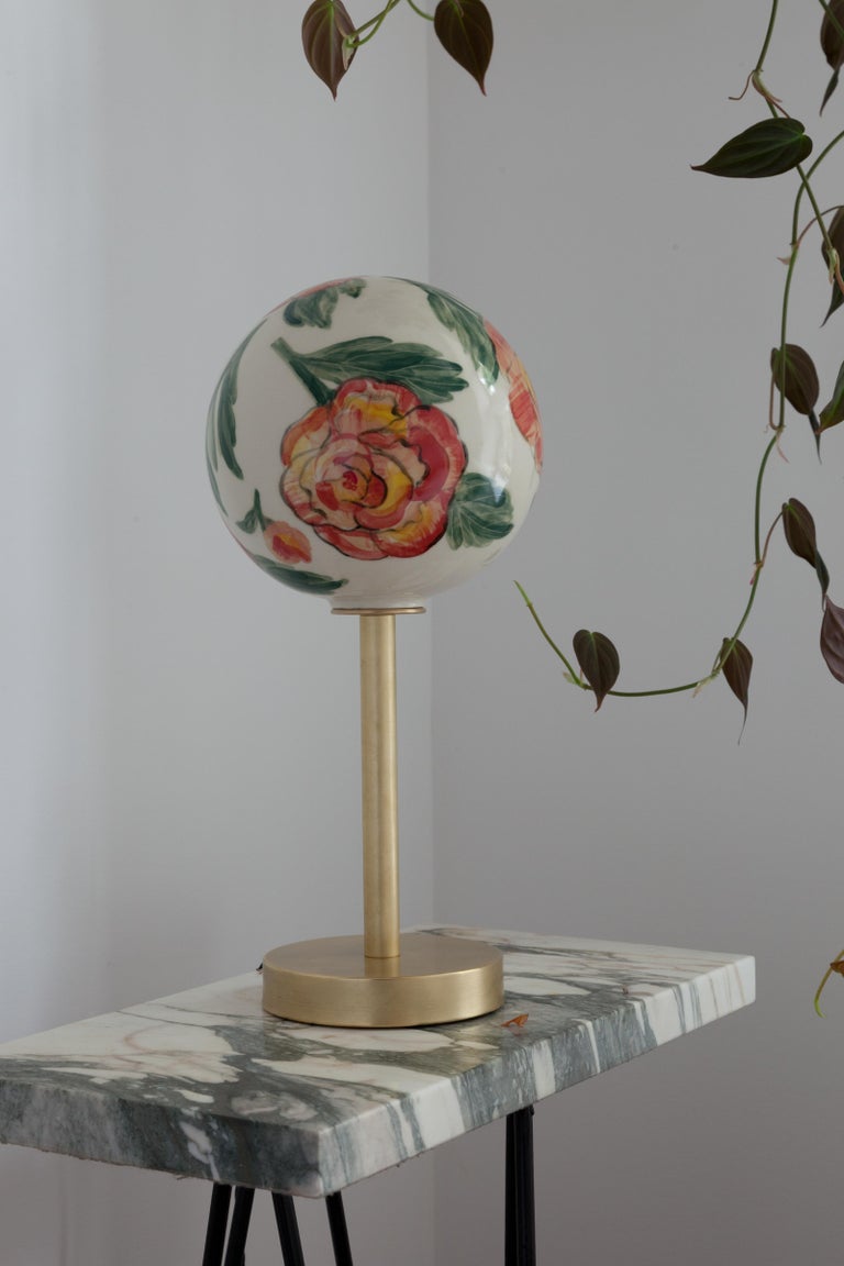 Hand Painted Porcelain and Brass Luminaires by Christopher Merchant for ...