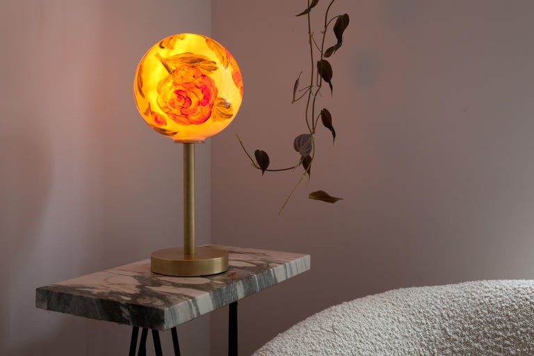 Hand Painted Porcelain and Brass Luminaires by Christopher Merchant for ...