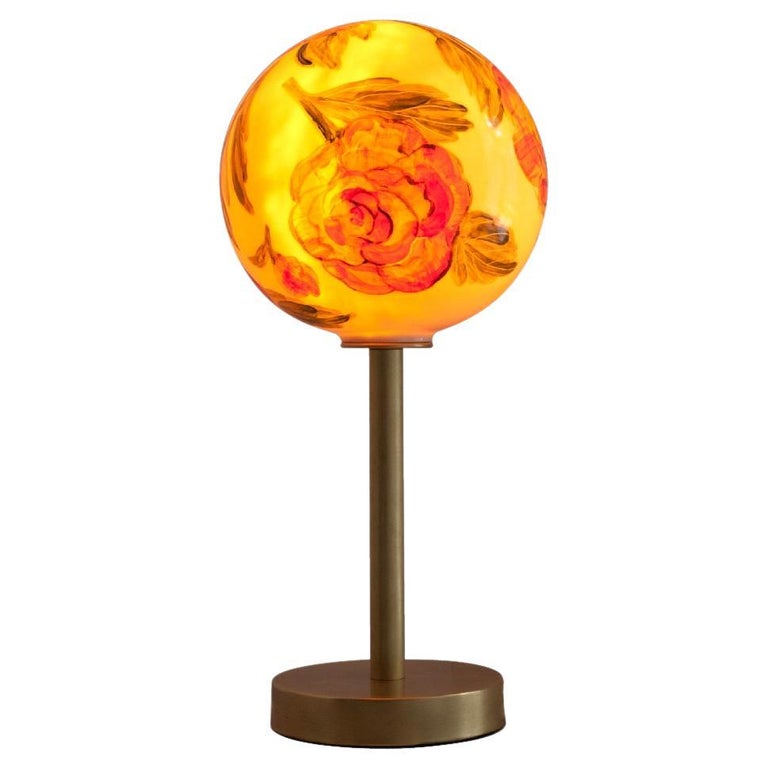 Hand Painted Porcelain and Brass Luminaires by Christopher Merchant for ...