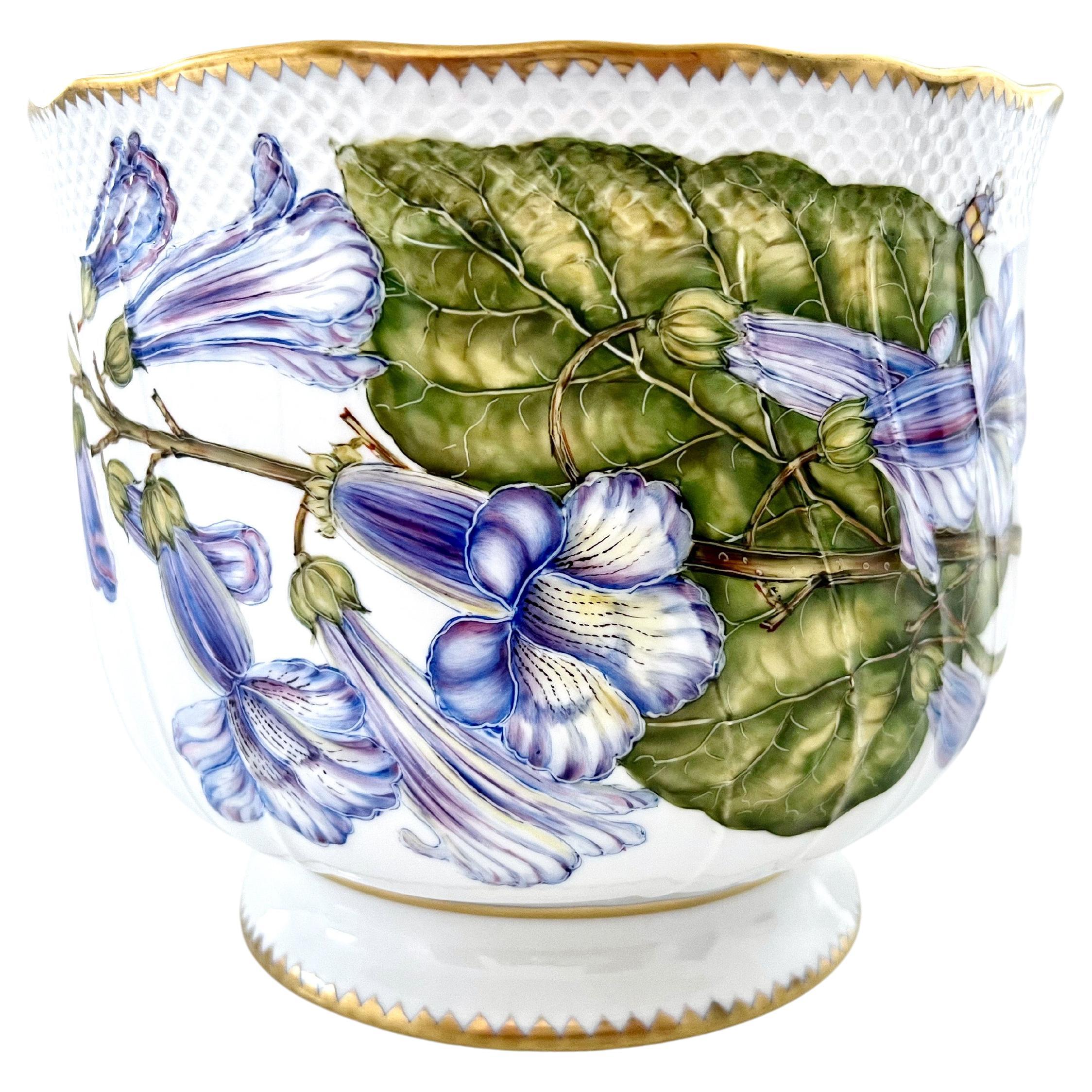 Porcelain Cachepot by KPM Art Nouveau Hand Painted, circa 1900 at 1stDibs