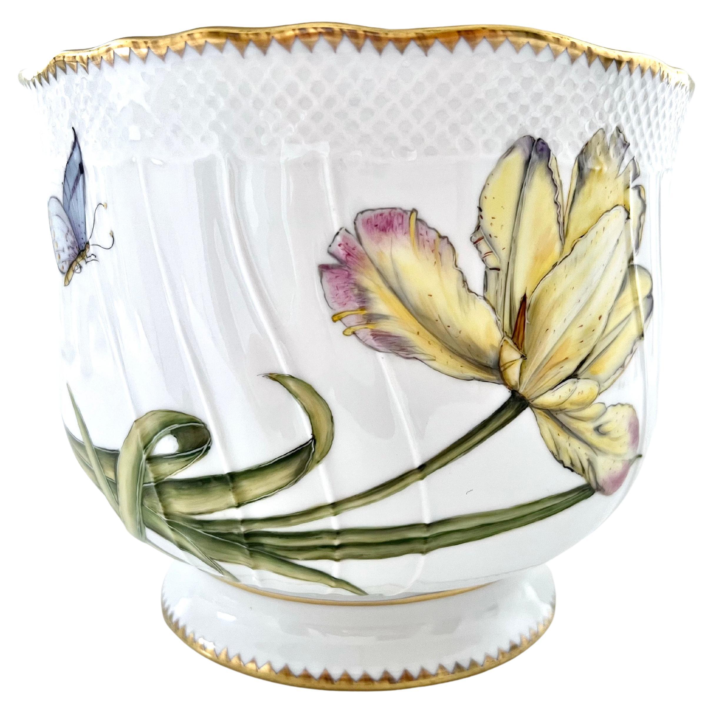Porcelain Cachepot by KPM Art Nouveau Hand Painted, circa 1900 at 1stDibs