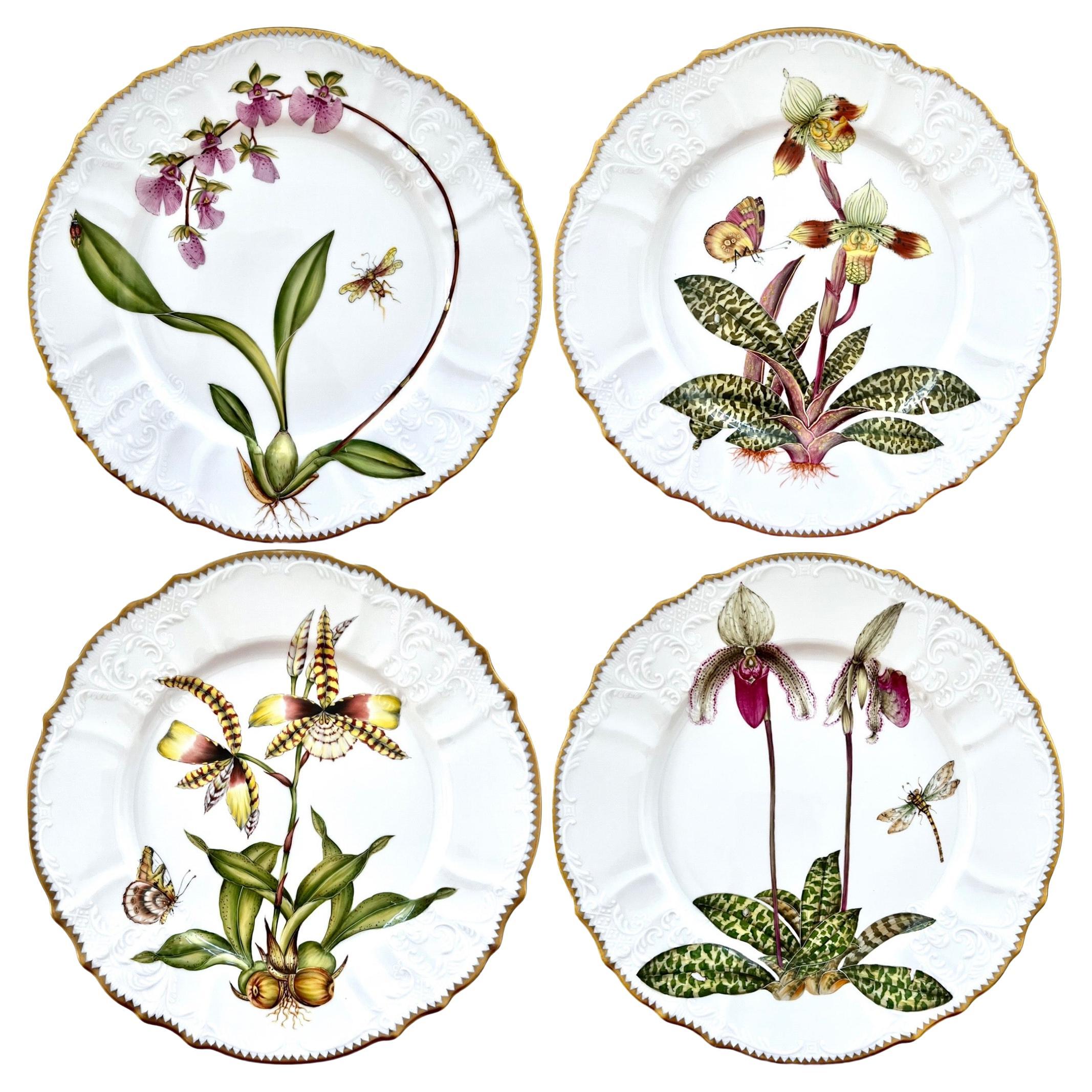 Modern Italian 10 Dinner Plates Chrysanthemum Design by Ernestine ...