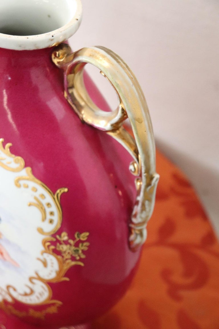 Hand Painted Porcelain Pair of Vase by Victoria Carlsbad Austria, 1895 ...