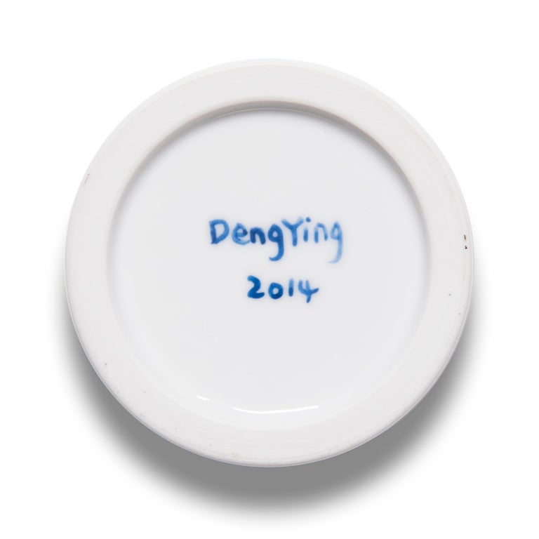 Hand Painted Porcelain Seal Box by Deng Ying For Sale at 1stDibs