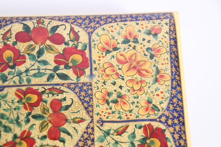 Hand Painted Rajasthani Lacquer Decorative Box For Sale at 1stDibs