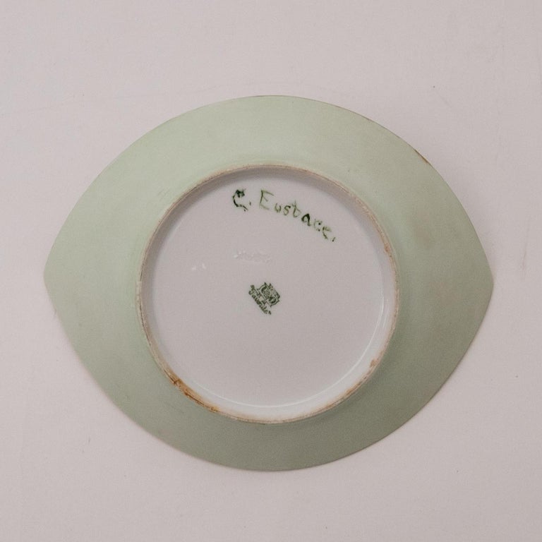 Hand Painted Sea Shell 2 Part Sauce Server, Antique Bavarian Artist ...