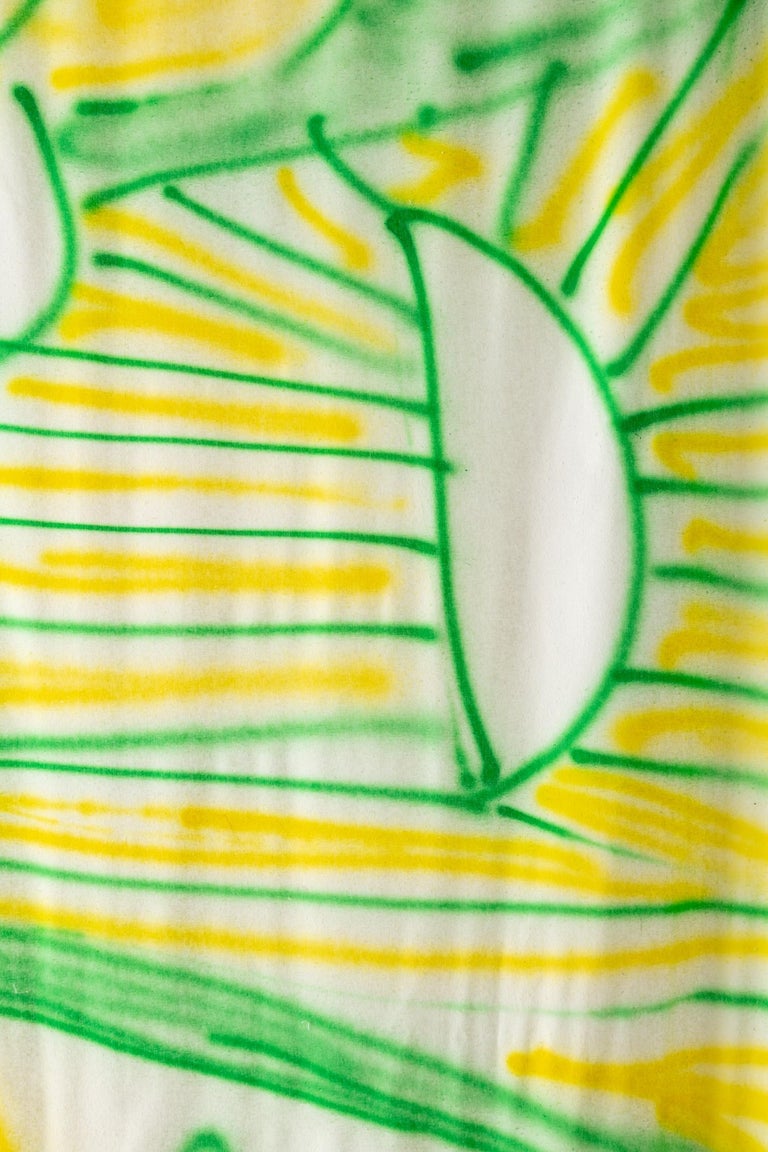 Hand Painted Silk Noil Plant Life Curtains For Sale at 1stDibs