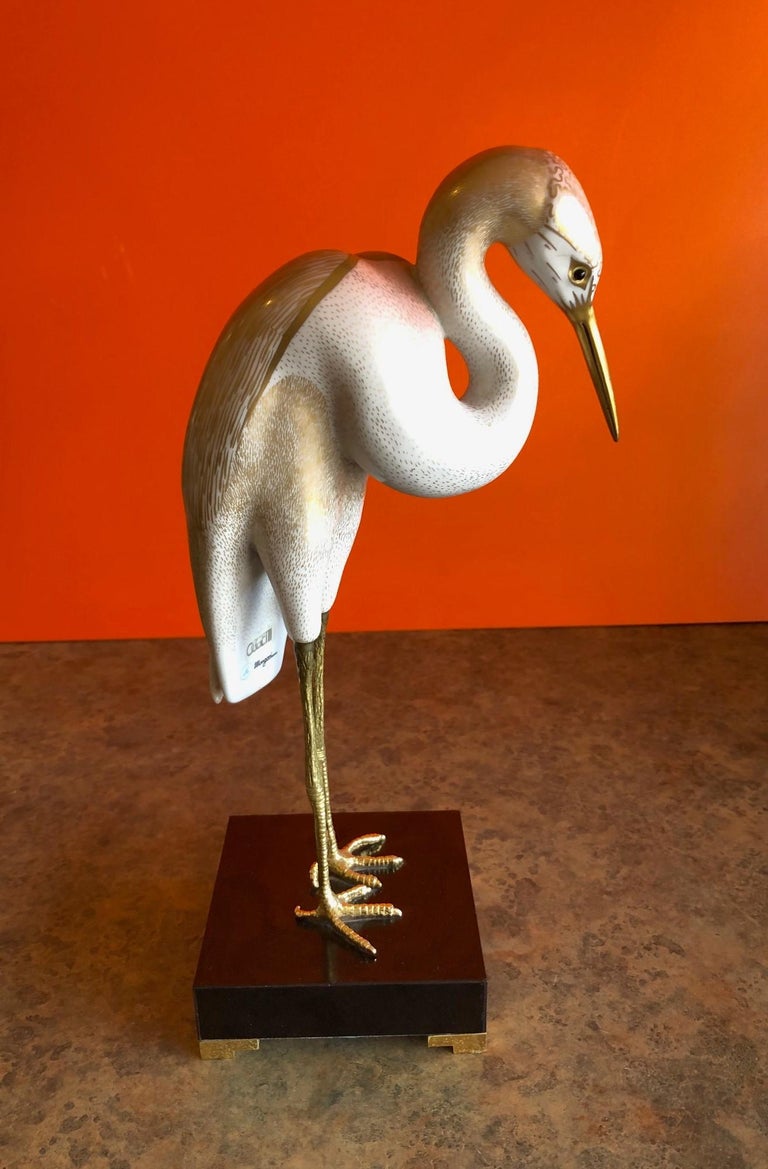 Hand Painted Stylized Stork Sculpture by Giulia Mangani for Oggetti at ...