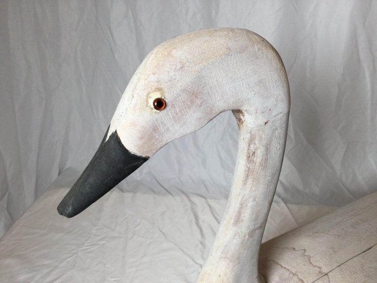 Hand Painted Swan Decoy For Sale at 1stDibs