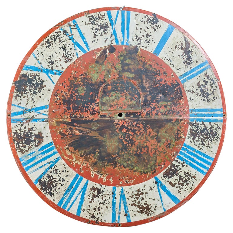 Hand Painted Tower Clock Face For Sale at 1stDibs