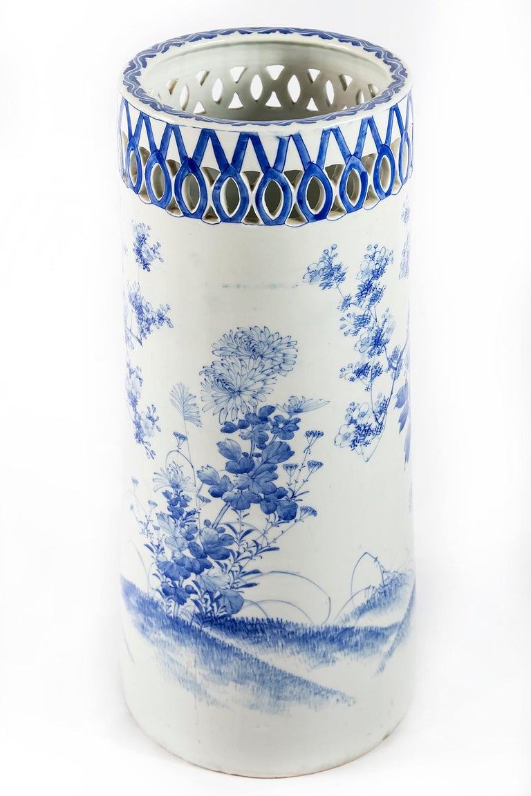 Hand Painted Umbrella Ceramic Stand at 1stDibs