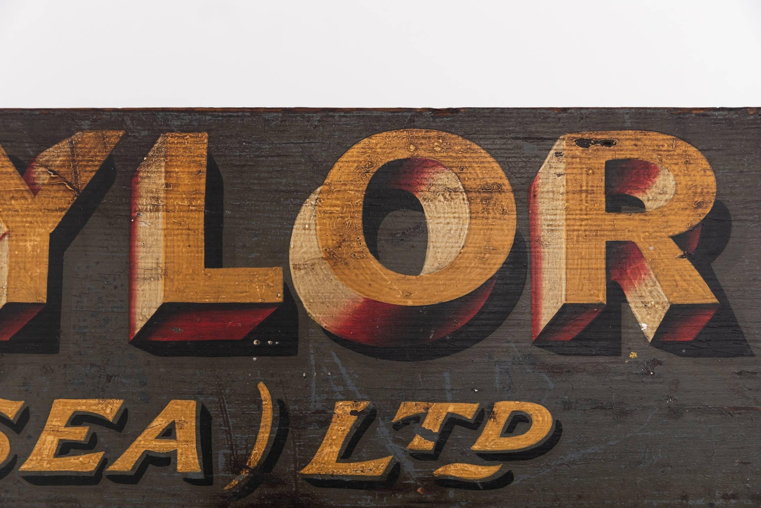 Hand Painted Vintage Industrial Builders Double Sided Trade Sign, C ...