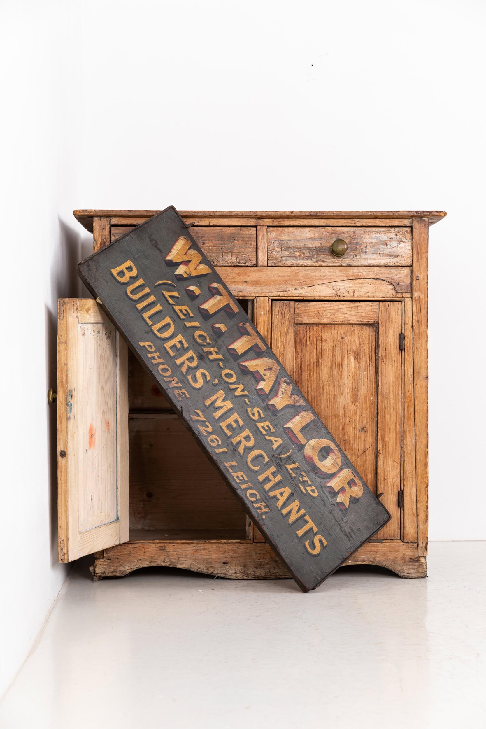Hand Painted Vintage Industrial Builders Double Sided Trade Sign, C ...