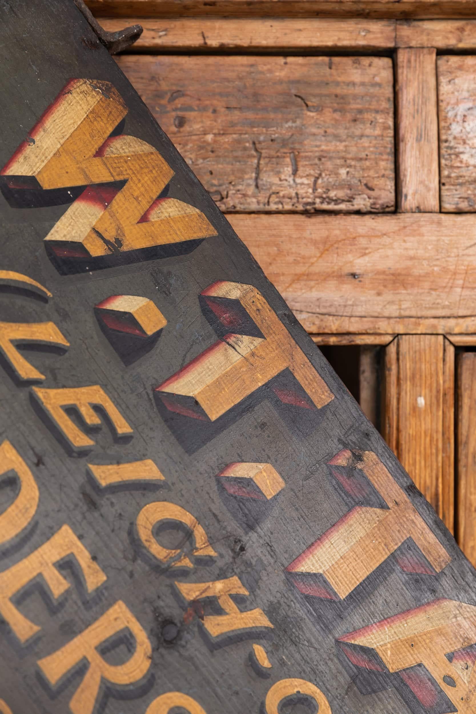 Hand Painted Vintage Industrial Builders Double Sided Trade Sign, C ...
