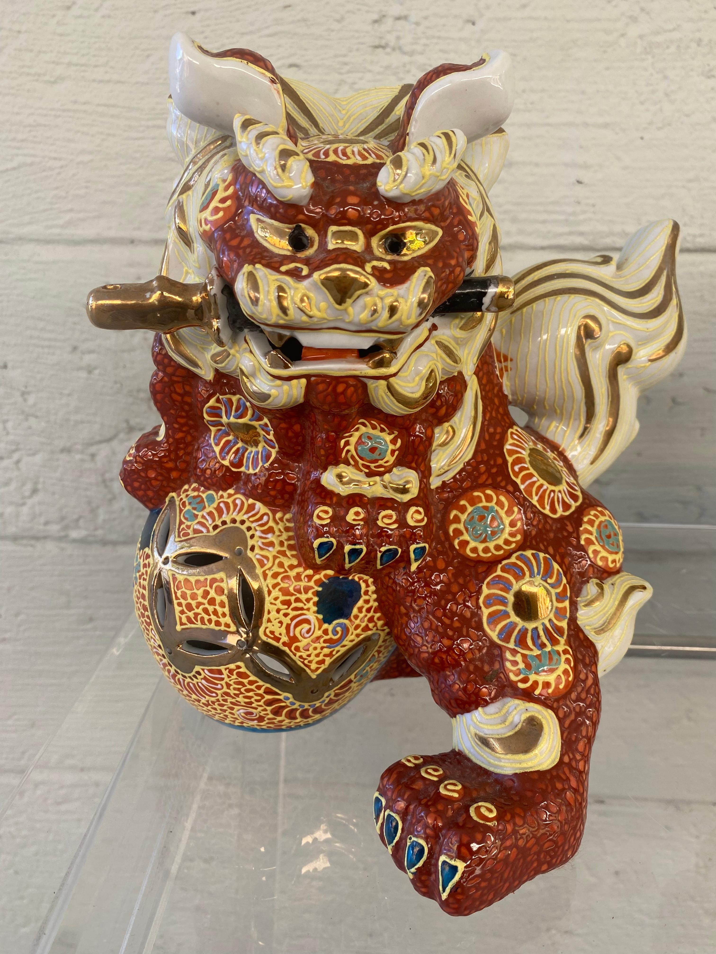 Hand Painted Vintage Porcelain Foo Dogs For Sale at 1stDibs | hands foo ...