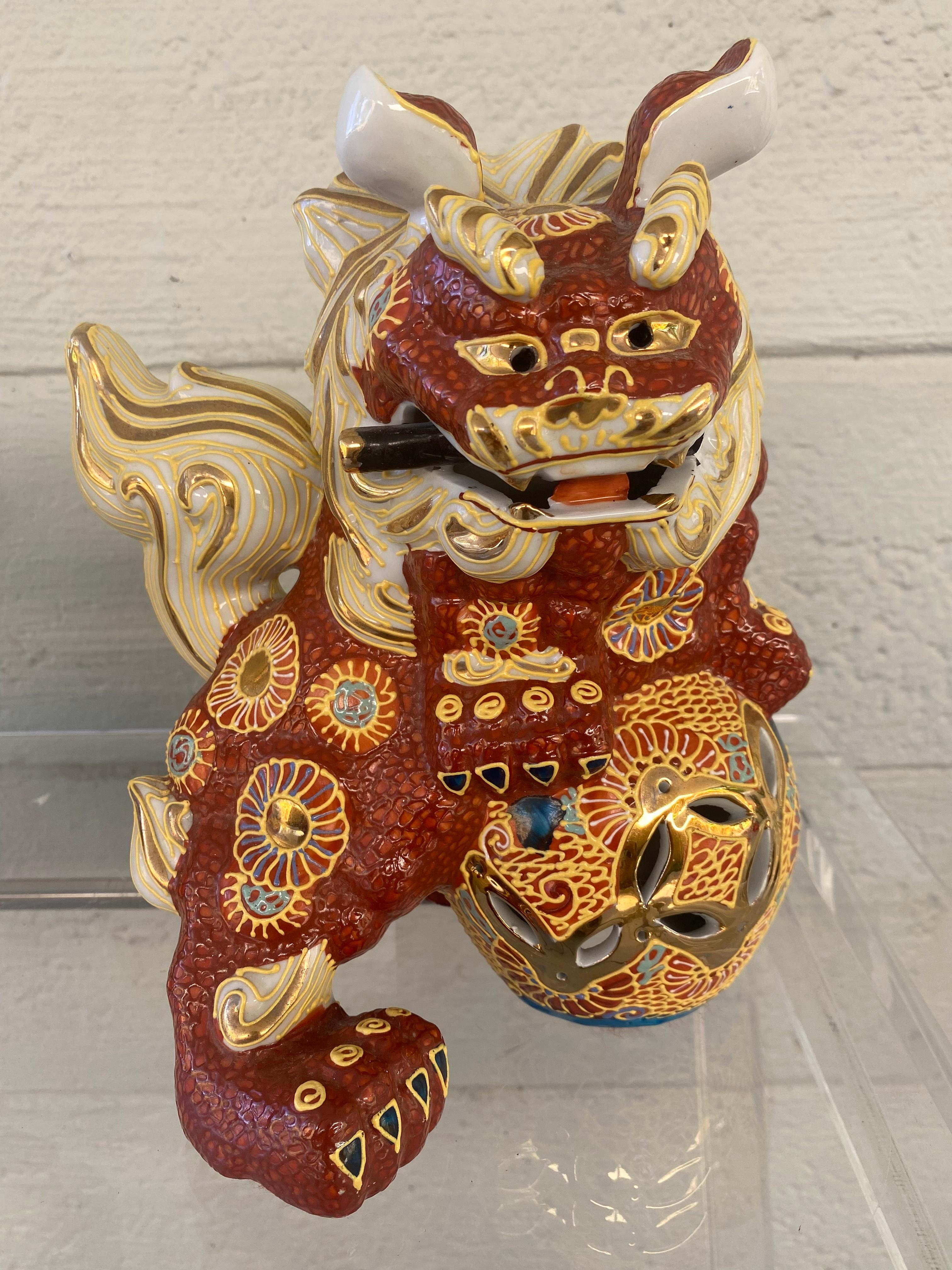 Hand Painted Vintage Porcelain Foo Dogs For Sale at 1stDibs | hands foo ...
