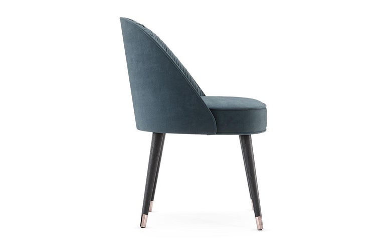 Hand Pleated Velvet Dining Chair For Sale at 1stDibs