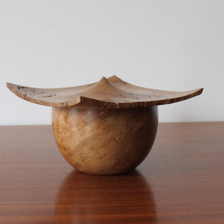 Hand Produced Burr Oak Wooden Turned Lidded Pot Japanese Style For Sale ...