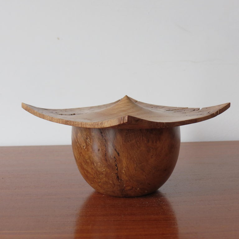 Hand Produced Burr Oak Wooden Turned Lidded Pot Japanese Style For Sale ...