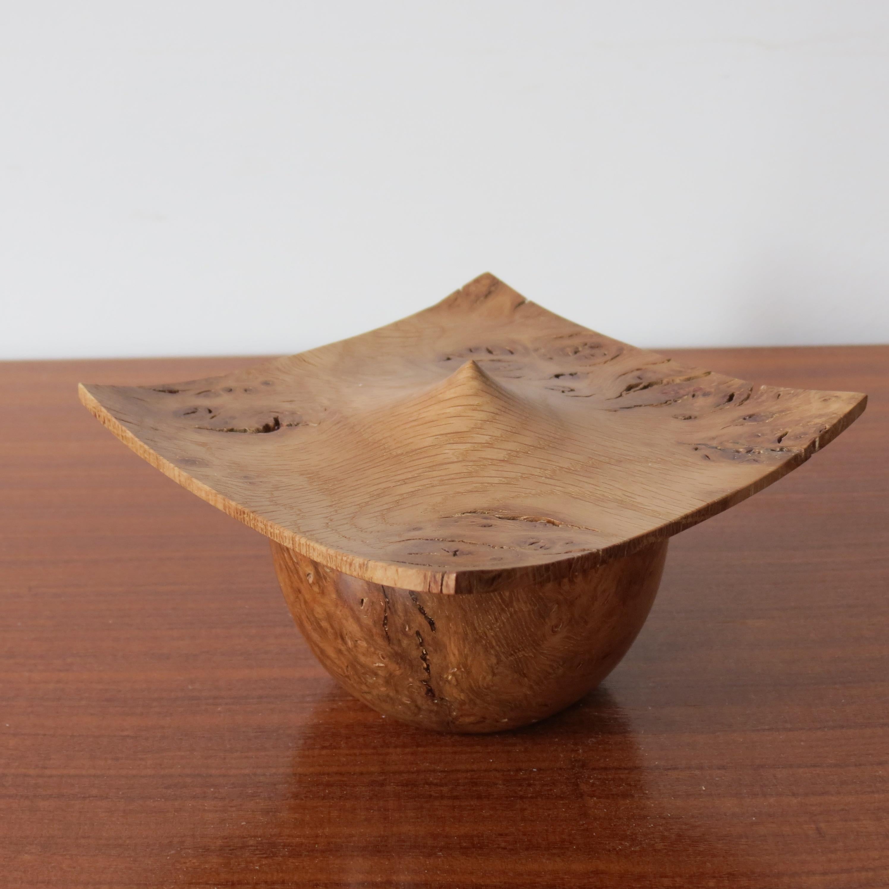 Hand Produced Burr Oak Wooden Turned Lidded Pot Japanese Style at 1stDibs
