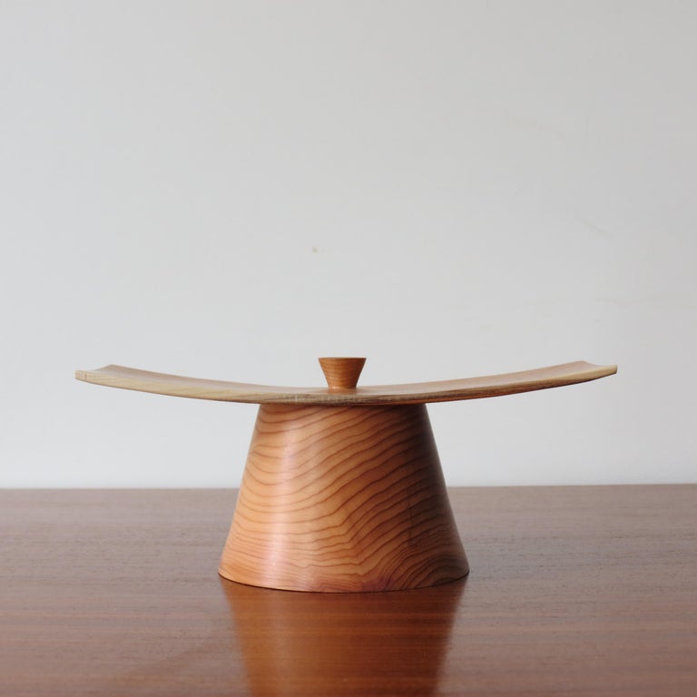 Hand Produced Yew Wood Turned Lidded Pot Japanese Style at 1stDibs